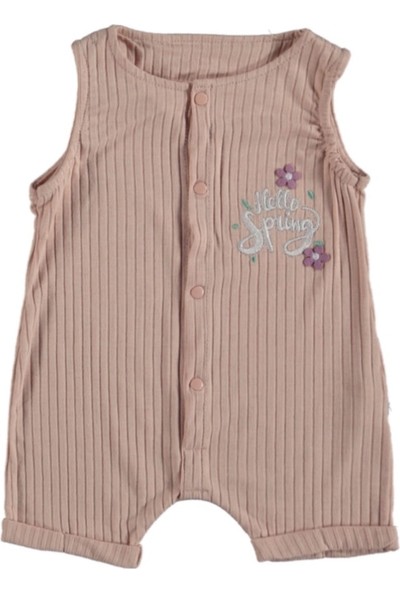 Deren Kids Papatya Baskılı Likralı Kız Bebek Tulum