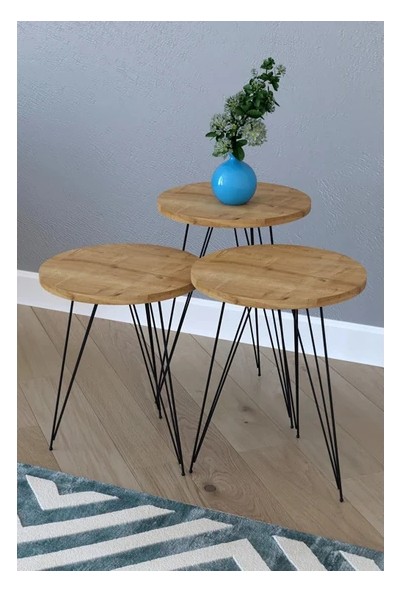 Bambeds Mobilya 3'lü Yuvarlak Zigon Sehpa Çay Sehpası Servis Sehpası Bambeds Mobilya 3'lü Yuvarlak Zigon Sehpa Çay Sehpası Servis Sehpası