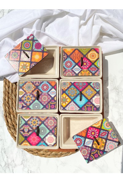 Allin Özel Ahşap Tepsili - 6 Bölmeli- Lüx - Kahvaltı - Kahvaltılık Seti Allin Özel Ahşap Tepsili - 6 Bölmeli- Lüx - Kahvaltı - Kahvaltılık Seti