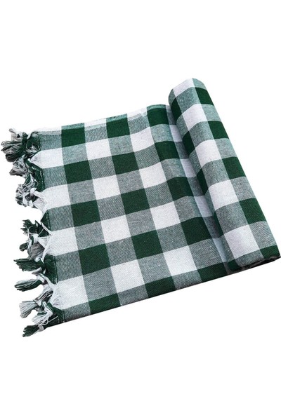 150X150 cm Kareli Yer Sofra Bezi Piknik Masa Örtüsü Saçaklı