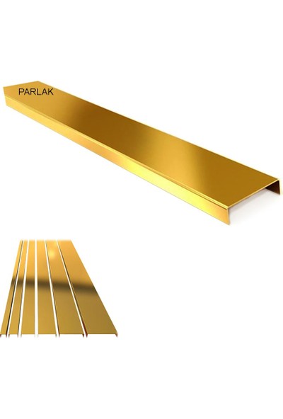 OKÇU KARDEŞLER YAPI MARKET Fayans Arası Bordür Çıta Inox Parlak Altınsarı 3 cm (1 Boy)