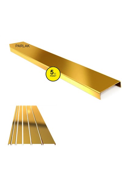 OKÇU KARDEŞLER YAPI MARKET Fayans Arası Bordür Çıta Inox Parlak Altınsarı 5 cm (5 Boy)