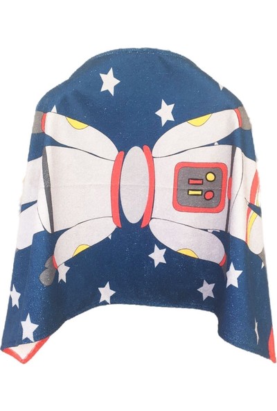 Robot Baskılı Çocuk Outlet Plaj Havlusu 60X120 cm