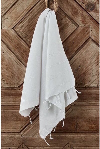 Denizli Concept Çizgili Sultan Peşkir Beyaz Floş Denizli Concept Çizgili Sultan Peşkir Beyaz Floş