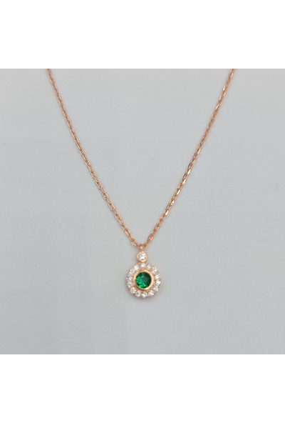 SE Jewellery Mini Yeşim Taşı Renginde Taşlı Kolye Birinci Kalite 925 Ayar Altın Kaplama Rose Kadın Kolyesi SE Jewellery Mini Yeşim Taşı Renginde Taşlı Kolye Birinci Kalite 925 Ayar Altın Kaplama Rose Kadın Kolyesi