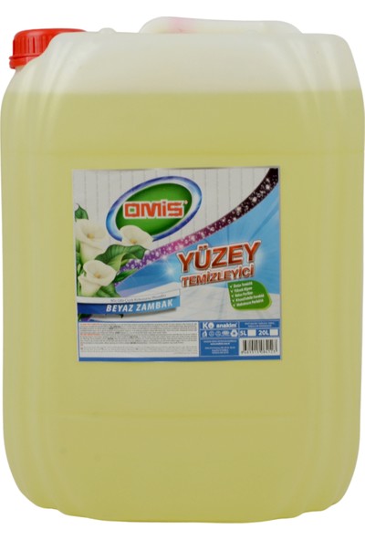 Omis Yüzey Temizleyici 20 Litre Beyaz Zambak Parfümlü Omis Yüzey Temizleyici 20 Litre Beyaz Zambak Parfümlü