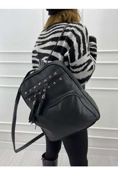 Moda House Siyah Renk Büyük Boy Sırt Çanta CB270 Moda House Siyah Renk Büyük Boy Sırt Çanta CB270
