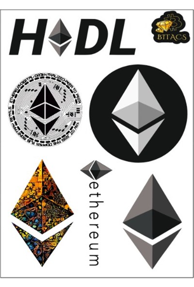 Bitacs Ethereum (Eth) Kripto Para Tasarımlı Sticker Seti - Bitcoin Bitacs Ethereum (Eth) Kripto Para Tasarımlı Sticker Seti - Bitcoin
