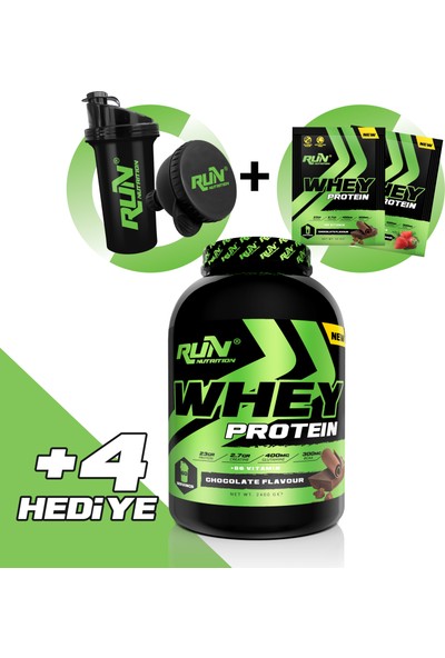 Run Nutrition Whey Protein 2400 Gr (Çikolata Aromalı) + Shaker + Huni + 2 Adet Tek Kullanımlık Whey Protein Hediye Run Nutrition Whey Protein 2400 Gr (Çikolata Aromalı) + Shaker + Huni + 2 Adet Tek Kullanımlık Whey Protein Hediye