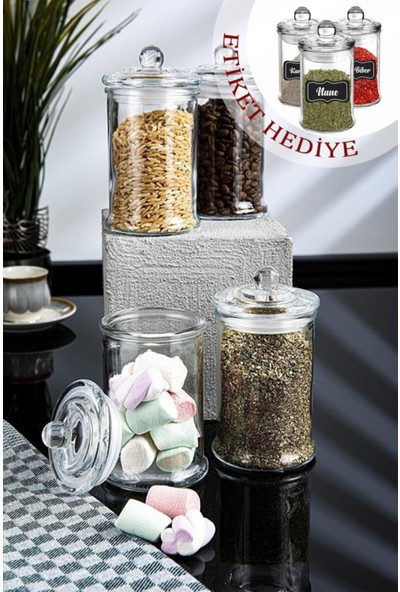 Homenıva 6 Adet Vakum Kapaklı Cam Baharatlık Kavanoz 450 Ml