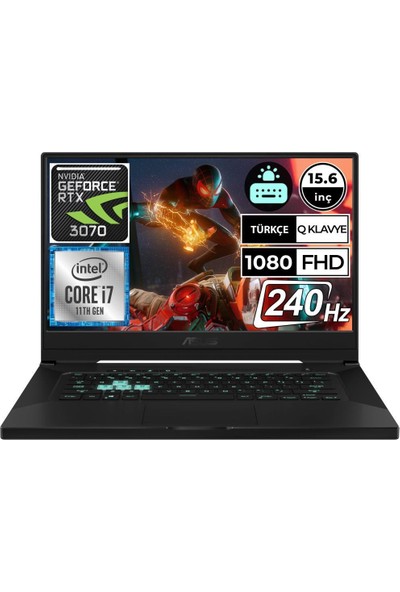 Asus Tuf Dash F15 FX516PR-GA24F03 Intel Core i7-11370H 32GB 1TB SSD RTX3070 Freedos 15.6 Asus Tuf Dash F15 FX516PR-GA24F03 Intel Core i7-11370H 32GB 1TB SSD RTX3070 Freedos 15.6