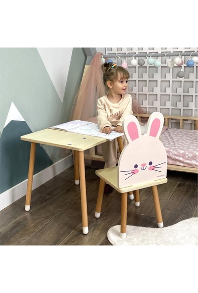Odun Concept Doğal Ahşap Çocuk Aktivite Sandalyesi - Tavşan Odun Concept Doğal Ahşap Çocuk Aktivite Sandalyesi - Tavşan