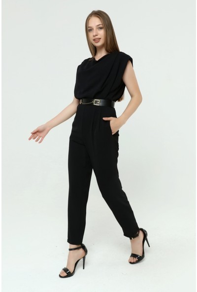 Şal Yaka Trend Kemerli Tulum