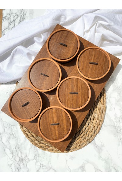 Allin Özel Ahşap Tepsili - 6 Bölmeli- Lüx - Kahvaltı - Kahvaltılık Seti Allin Özel Ahşap Tepsili - 6 Bölmeli- Lüx - Kahvaltı - Kahvaltılık Seti