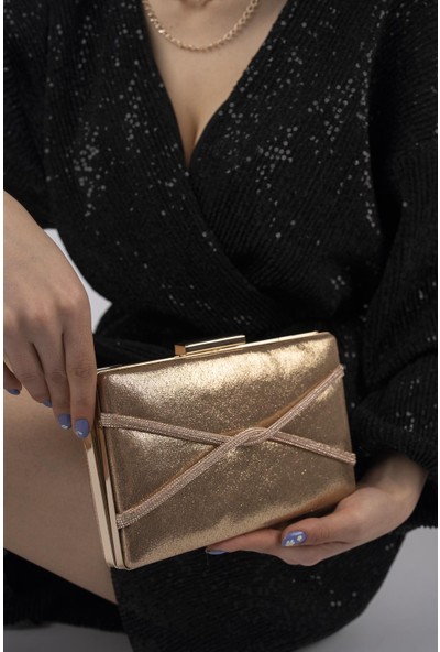 Moda Değirmeni Kadın Çapraz Taşlı Abiye Çanta MD1123-310-0002