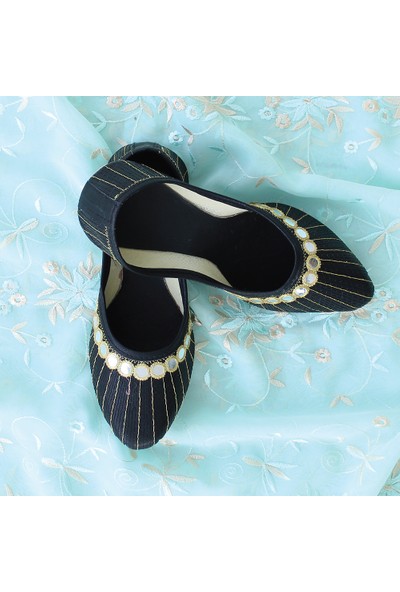 Ronalisa Hindistandan Ithal Geleneksel Hint Kadın Babet Şık ve Estetik Tasarım Babet Renkli Desenli Kınalık