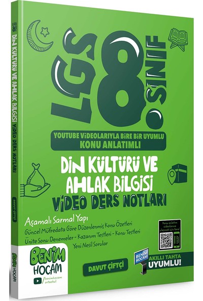 Benim Hocam Yayınları Benim Hocam 2023 LGS 8.sınıf Din Kültürü ve Ahlak Bilgisi Video Ders Notları Konu Anlatımı