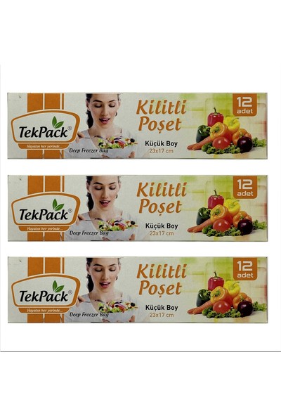 Tekpack Küçük Boy Kilitli Buzdolabı Poşeti 36 Adet Tekpack Küçük Boy Kilitli Buzdolabı Poşeti 36 Adet