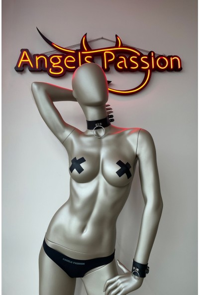 Siyah Deri Tasma - Bileklik Takım