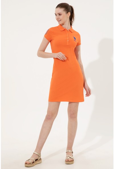 U.S. Polo Assn. Kadın Turuncu Örme Elbise 50248992-VR051