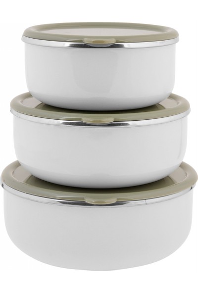 Emsan One And All Lav Gri Emaye 3 Parça Saklama Kabı