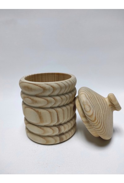 Sedirkon Ahşap Naturel Çam Ağacından Şekerlik / Baharatlık 12.5 cm