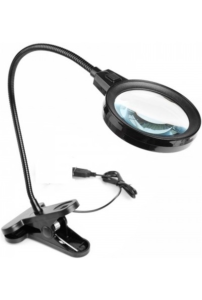 12 LED Clipslı Işıklı Büyüteç,işıklı Masa Lambası Çalışma Lambası