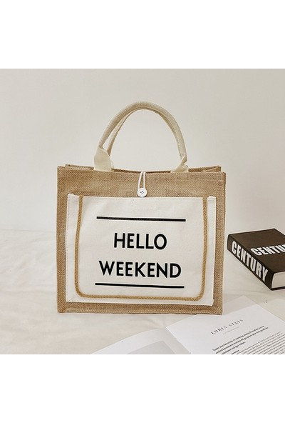 Shun Tuval Çanta Kadın Büyük Kapasiteli Omuz Çantası (Yurt Dışından)