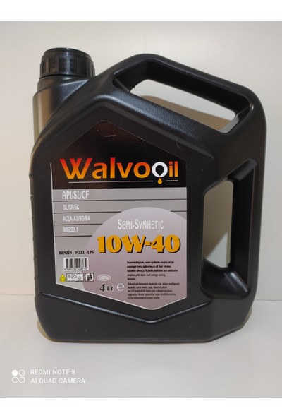 Walvooil 10W-40 Motor Yağı 4 Litre (Üretim Yılı: 2022)