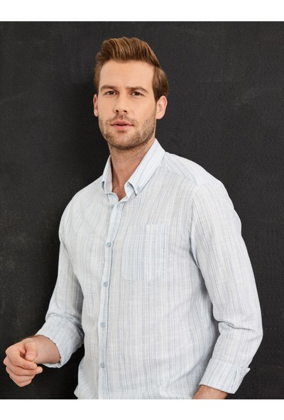 Xint Pamuk Regular Fit Cepli Gömlek Xint Pamuk Regular Fit Cepli Gömlek