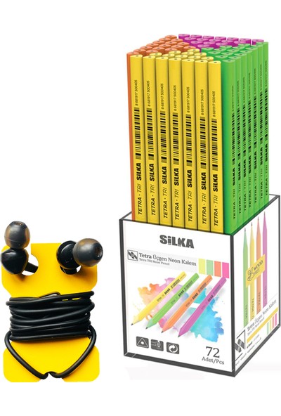 Silka Üçgen Kurşun Kalem Modern Kurşun Kalem Pastel Renk 12 Adet Yumuşak Tutum Yeni Nesil