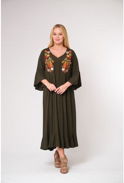 Butik Esra Kandemir Kadın Yazlık Pamuklu Elbise Haki - Butik Esra Kandemir 90551 Butik Esra Kandemir Kadın Yazlık Pamuklu Elbise Haki - Butik Esra Kandemir 90551