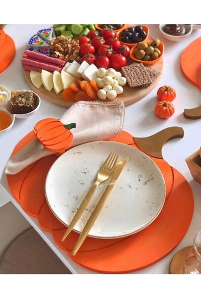 Sister Home Design Balkabağı Ahşap Supla - Amerikan Servis - Tabak Altı Sister Home Design Balkabağı Ahşap Supla - Amerikan Servis - Tabak Altı