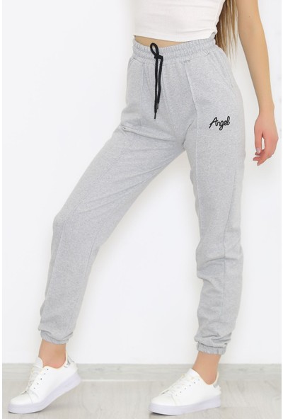 Modern Vitrin Çımalı Nakışlı Eşofman Altı Gri - 8615.1348. Modern Vitrin Çımalı Nakışlı Eşofman Altı Gri - 8615.1348.