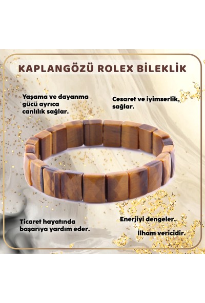 Osmanlı Doğal Taş Kaplan Gözü Doğal Taş Rolex Bileklik - B320 Osmanlı Doğal Taş Kaplan Gözü Doğal Taş Rolex Bileklik - B320