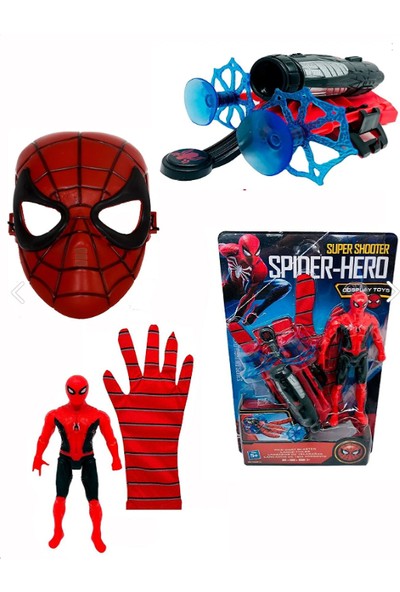 Spiderman Örümcek Adam Ok Atan Ağ Fırlatan Oyuncak Eldiven ve Maske Spiderman Örümcek Adam Ok Atan Ağ Fırlatan Oyuncak Eldiven ve Maske