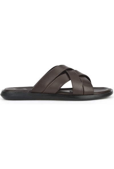 Ziya, Erkek Deri Terlik 121994 402 Kahve