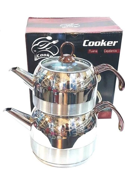 Cooker Tuana Çelik Çaydanlık Aile Boy 2883 Bakır