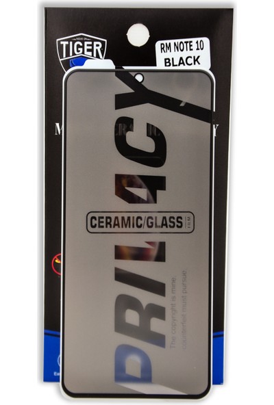 Tiger Xiaomi Rm Note 10 Gizlilik Filtreli Privacy Mat Seramik Hayalet Ekran Koruyucu Tiger Xiaomi Rm Note 10 Gizlilik Filtreli Privacy Mat Seramik Hayalet Ekran Koruyucu