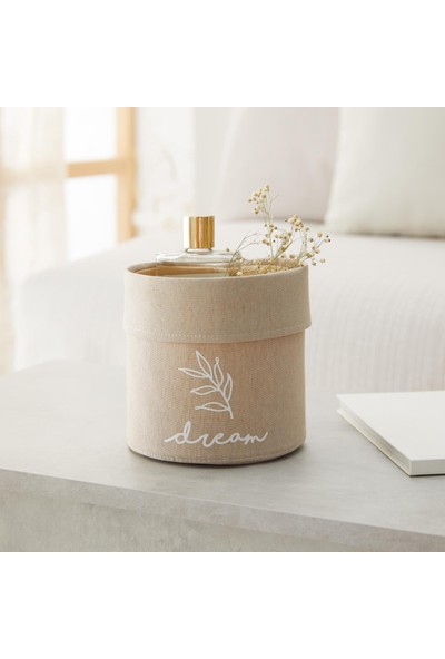 Ocean Home Textile Ocean Home Bej Dream Baskılı Mini Sepet //15X15 Ocean Home Textile Ocean Home Bej Dream Baskılı Mini Sepet //15X15