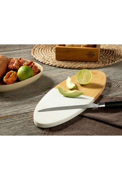 English Home Viola Bambu Mermerli Kesme Tahtası 37 x 13 cm