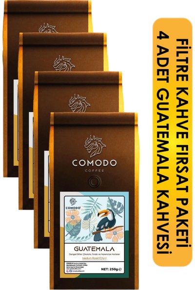 Comodo Coffee Guatemala Premium Gold Selection Çekirdek Filtre Kahve 250 gr x 4 Comodo Coffee Guatemala Premium Gold Selection Çekirdek Filtre Kahve 250 gr x 4