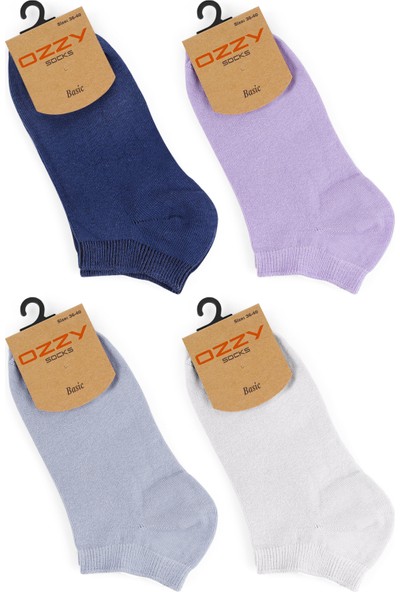 Ozzy Socks 4'lü Pamuklu Renkli Kadın Patik Çorap Ozzy Socks 4'lü Pamuklu Renkli Kadın Patik Çorap