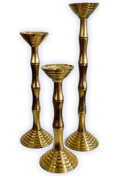 Klas Home Decor Bambu Üçlü Şamdan Takım Klas Home Decor Bambu Üçlü Şamdan Takım