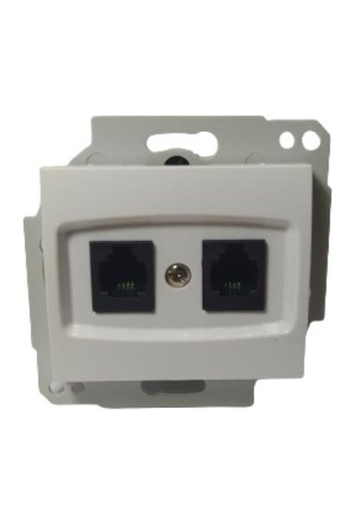 Gürbüz Alia Beyaz 2XRJ11 Priz Çerçevesiz Schneıder
