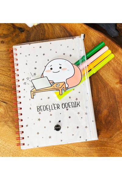 Gift Moda Bedeller Ödedik Tasarımlı Çanta Kapaklı Spiralli Defter