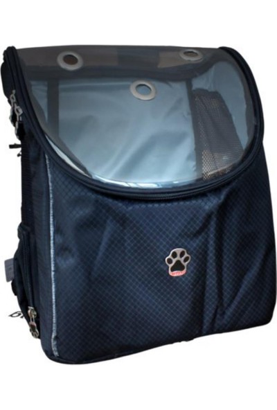 Calido Pet Kedi Köpek Papağan Sırt Çantası Şeffaf Havalandırmalı Evcil Hayvan Taşıma Çantası Siyah