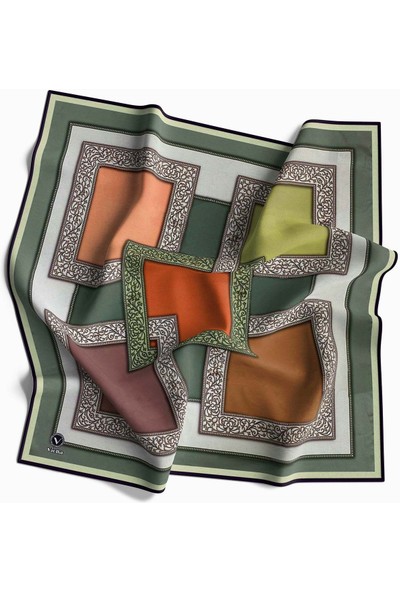 Violla Yeni Sezon Polyester Twill (Tivil) 90X90 Eşarp Modeli 7483-15