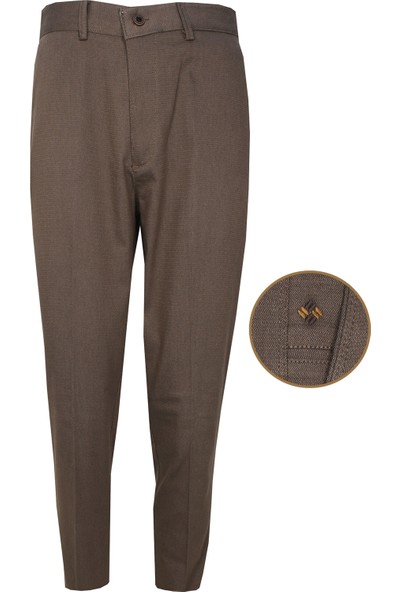 Varetta Erkek Kahverengi Klasik Kesim Keten Pantolon Varetta Erkek Kahverengi Klasik Kesim Keten Pantolon