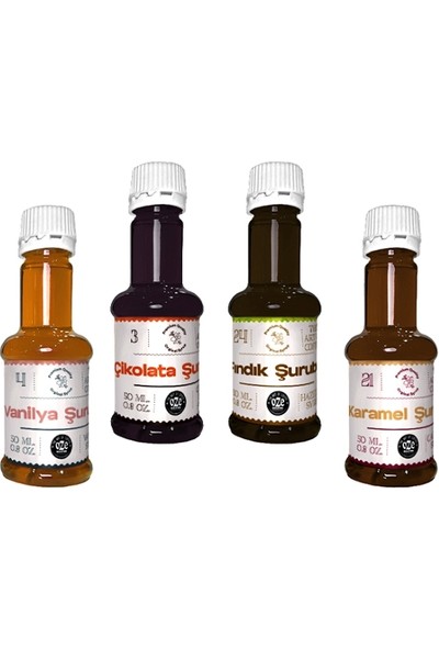 Oze Mini Şurup Seti Dörtlü Fırsat Karamel/çikolata/vanilya/fındık